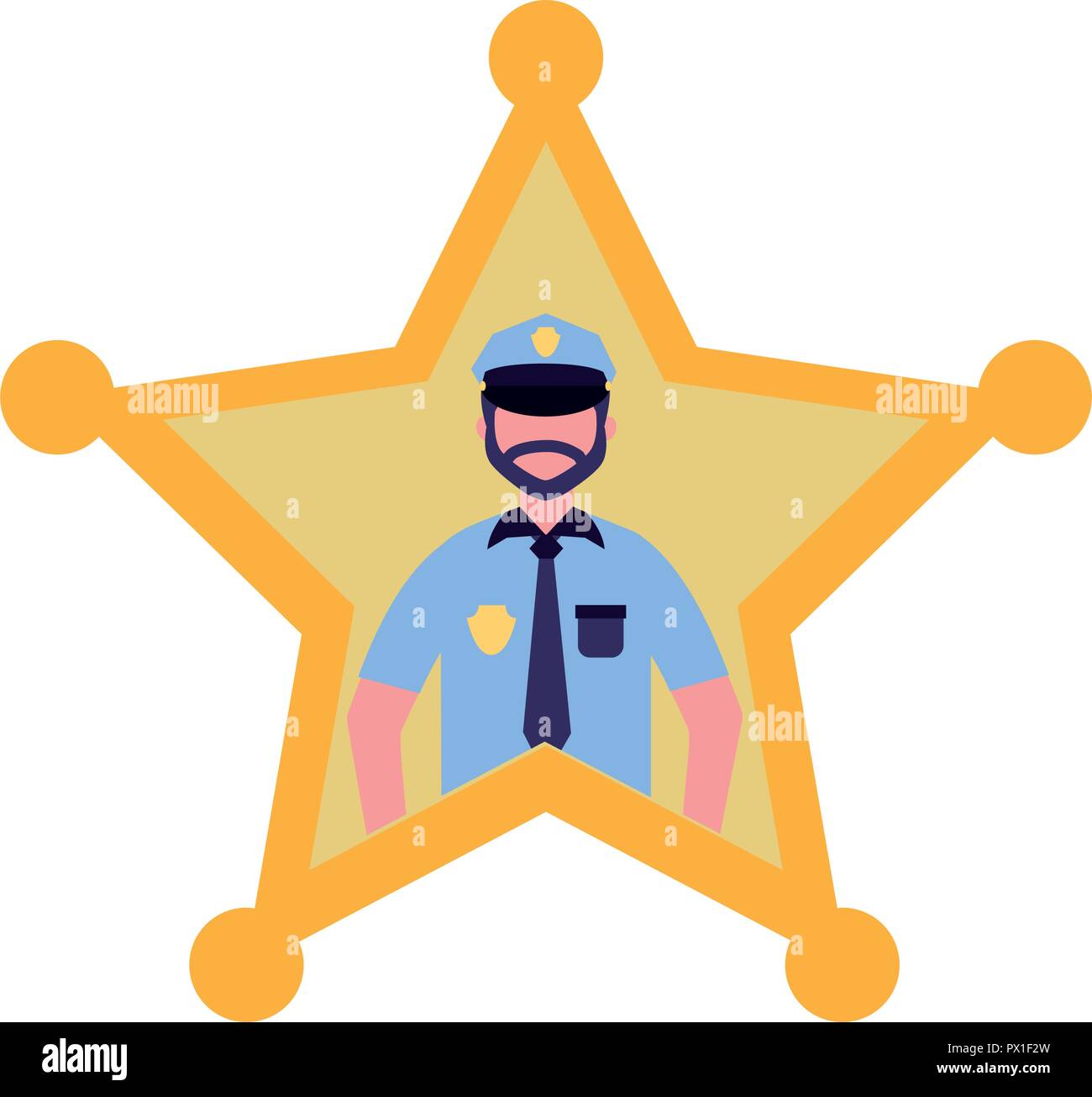 police star man justice character vector illustration Stock Vector ...