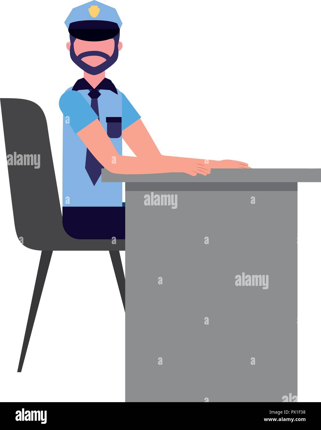 office police man working justice vector illustration Stock Vector ...