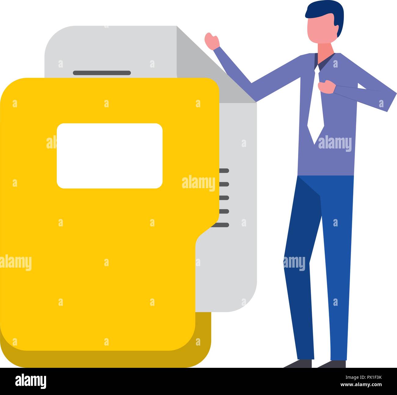 office documents work man papers vector illustration Stock Vector Image ...