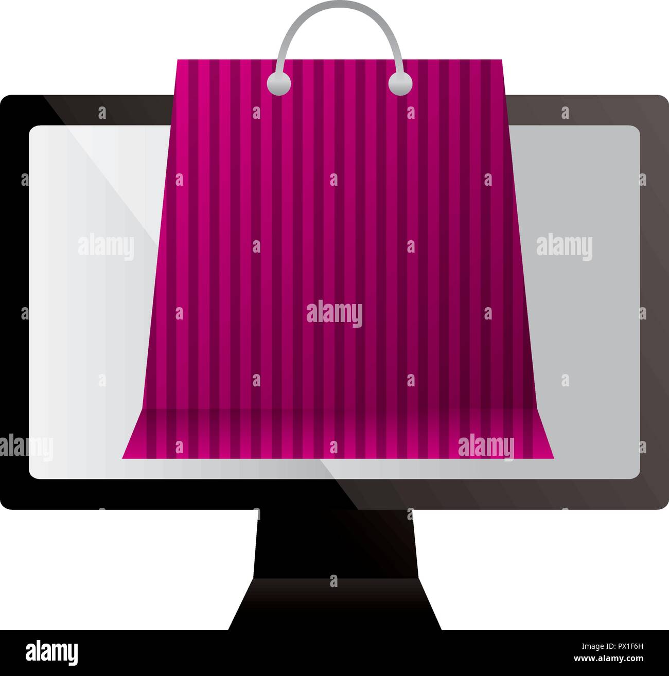 shopping online computer bag market vector illustration Stock Vector ...