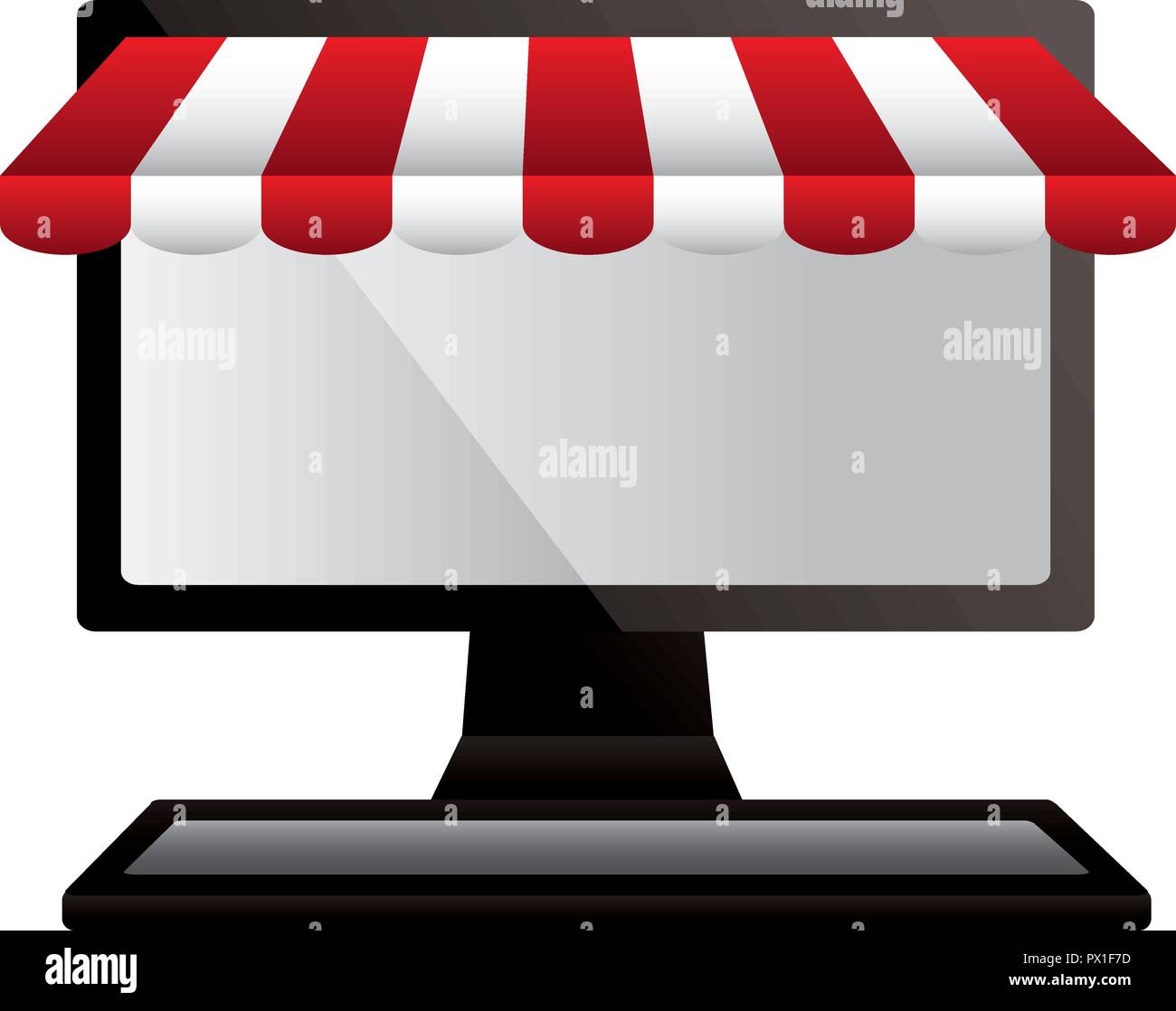 shopping online computer market commerce vector illustration Stock ...