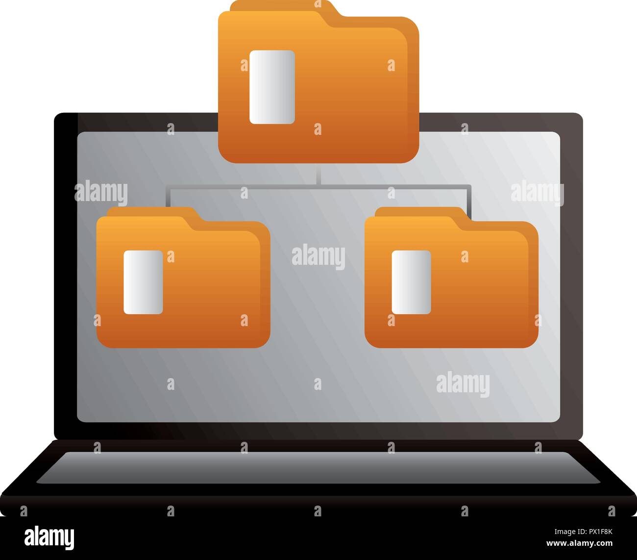 laptop data folder transfering copy vector illustration Stock Vector ...