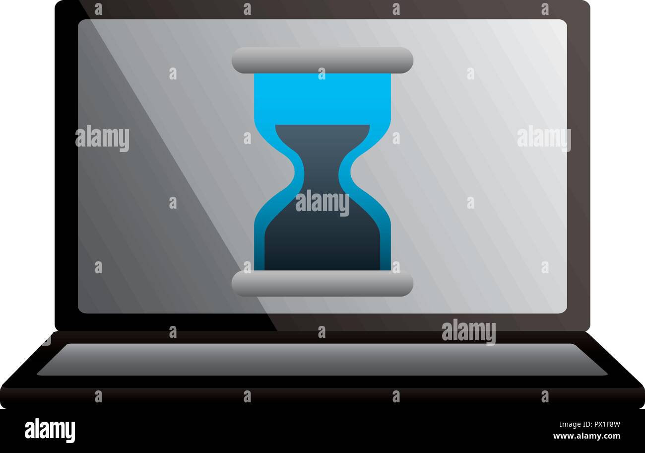 laptop hour glass time business vector illustration Stock Vector Image ...