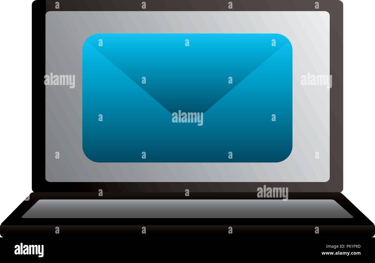 laptop email message communication online vector illustration Stock ...