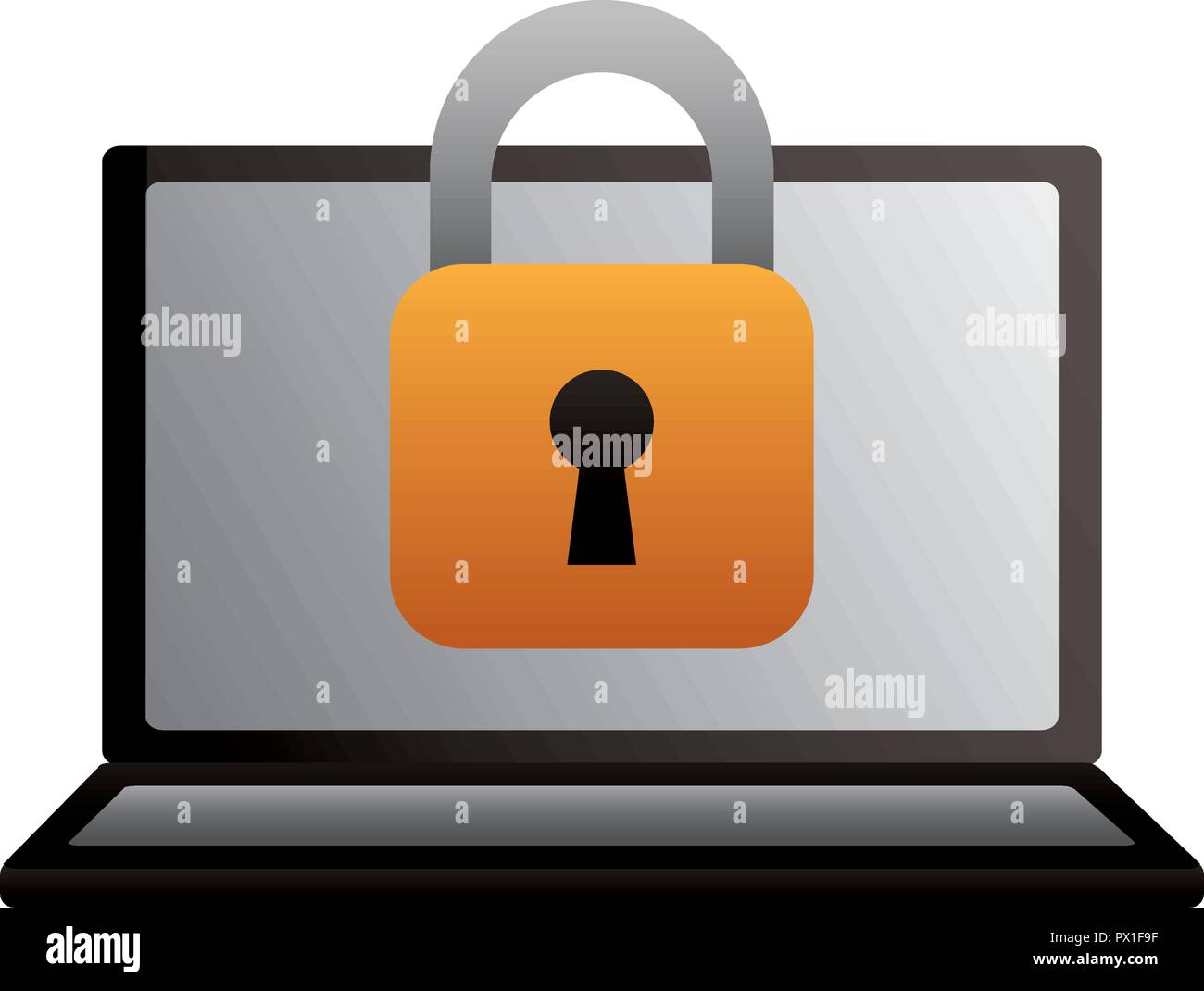 laptop security protection digital information vector illustration ...