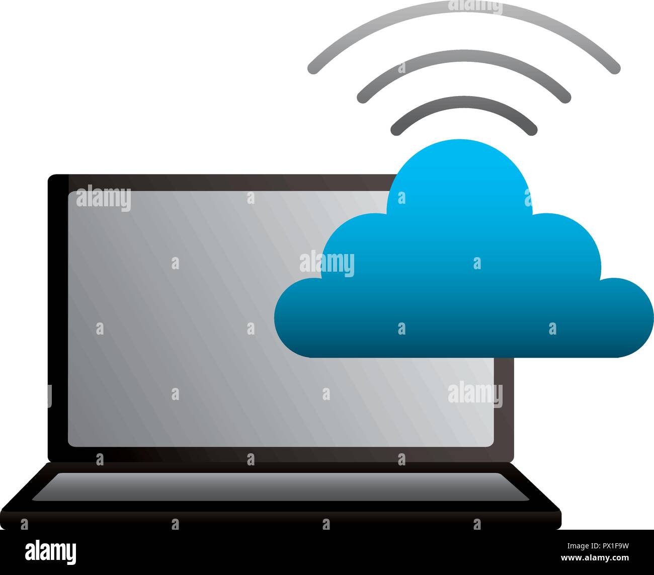 laptop cloud computing internet connection vector illustration Stock ... laptop cloud computing internet connection vector illustration Stock ...