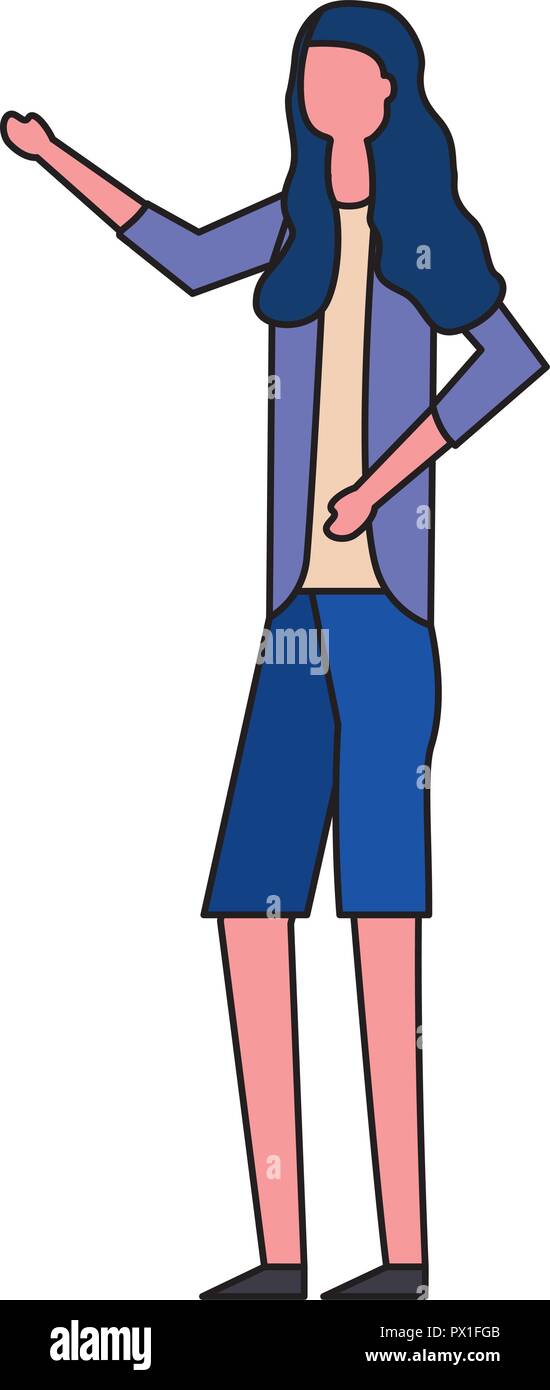 woman cartoon character on white background vector illustration Stock ...