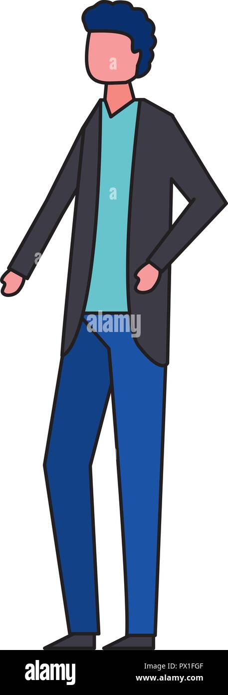 man cartoon character on white background vector illustration Stock ...