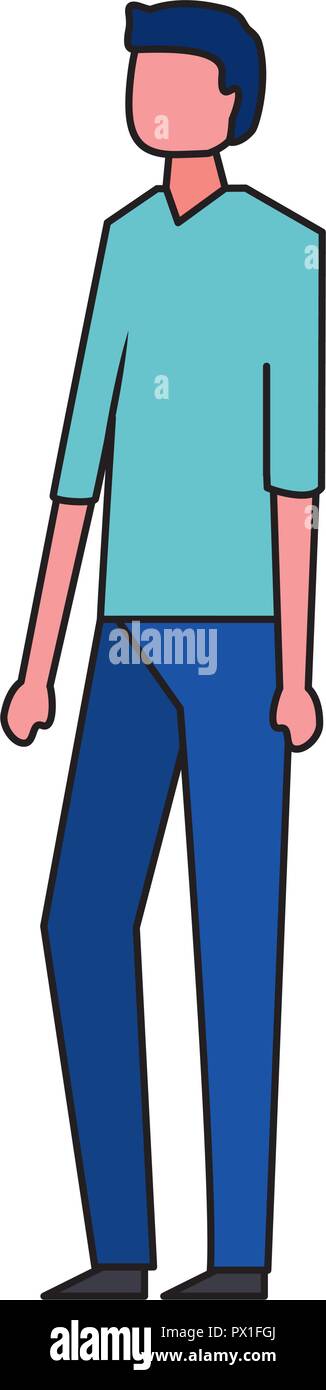 man cartoon character on white background vector illustration Stock ...