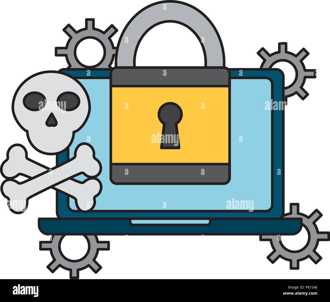 Blue hacker attack background skull hi-res stock photography and images ...