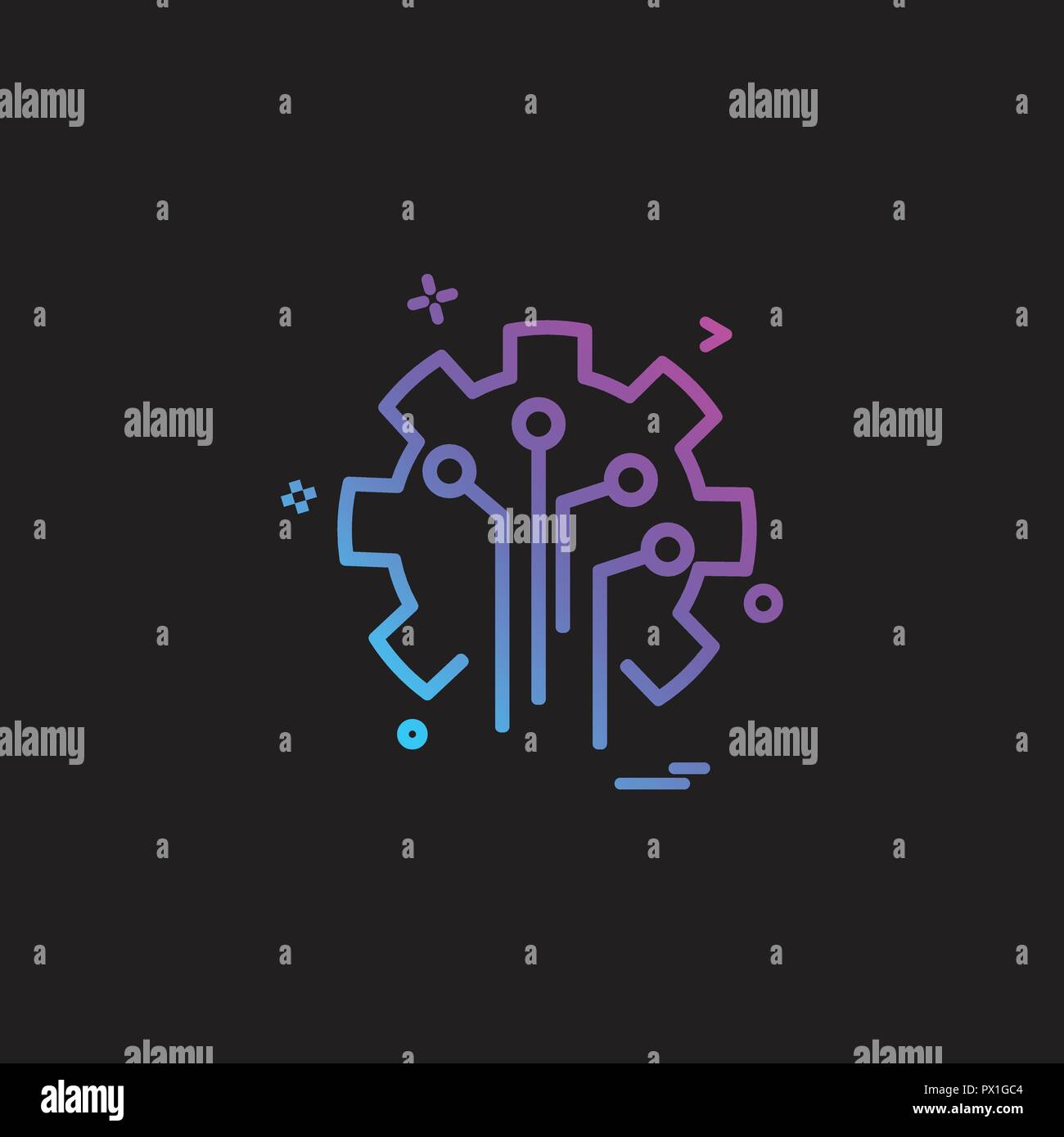 Artificial circuit intelligence icon vector design Stock Vector Image ...
