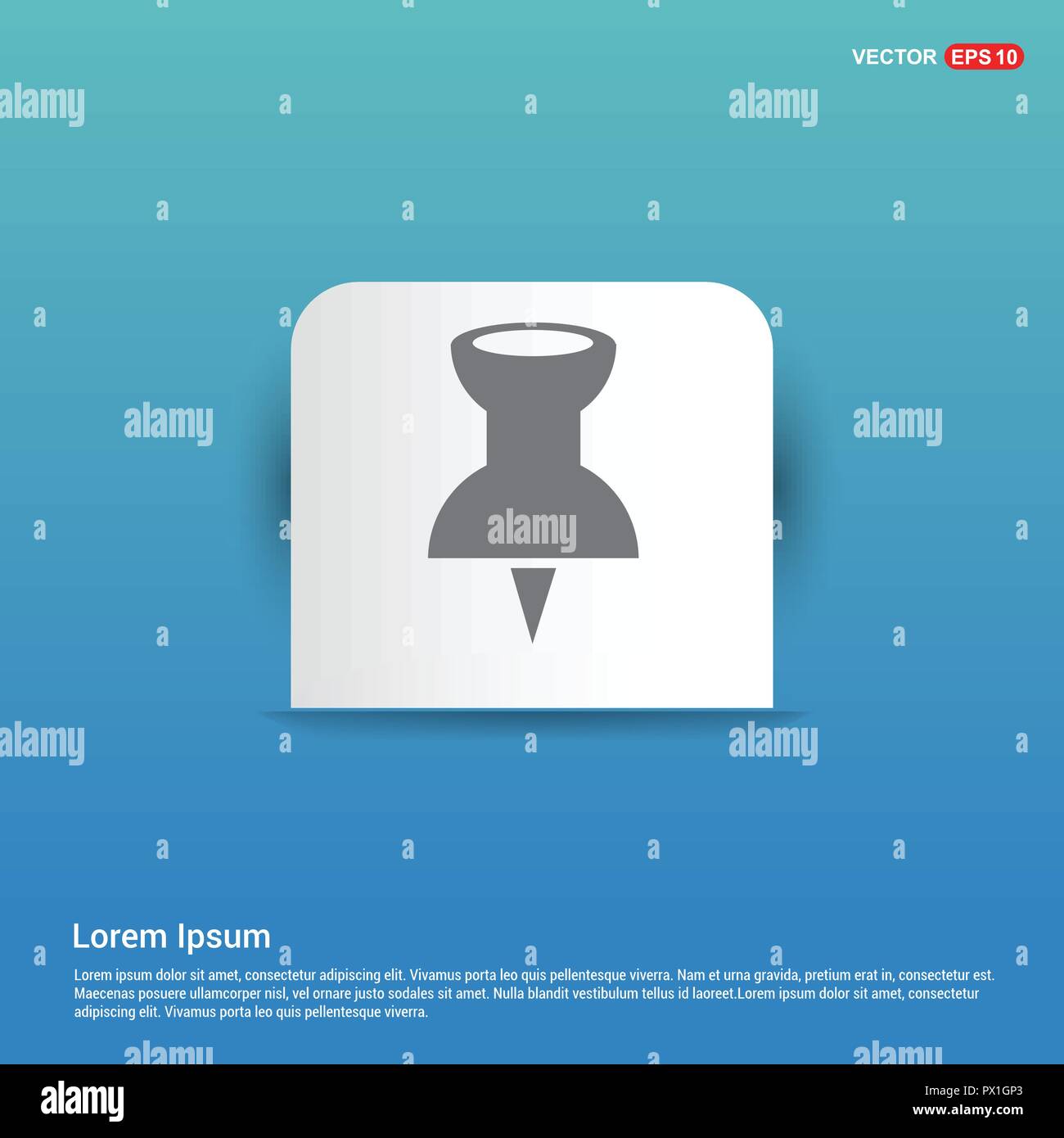 Pin Icon - Blue Sticker button Stock Vector Image & Art - Alamy