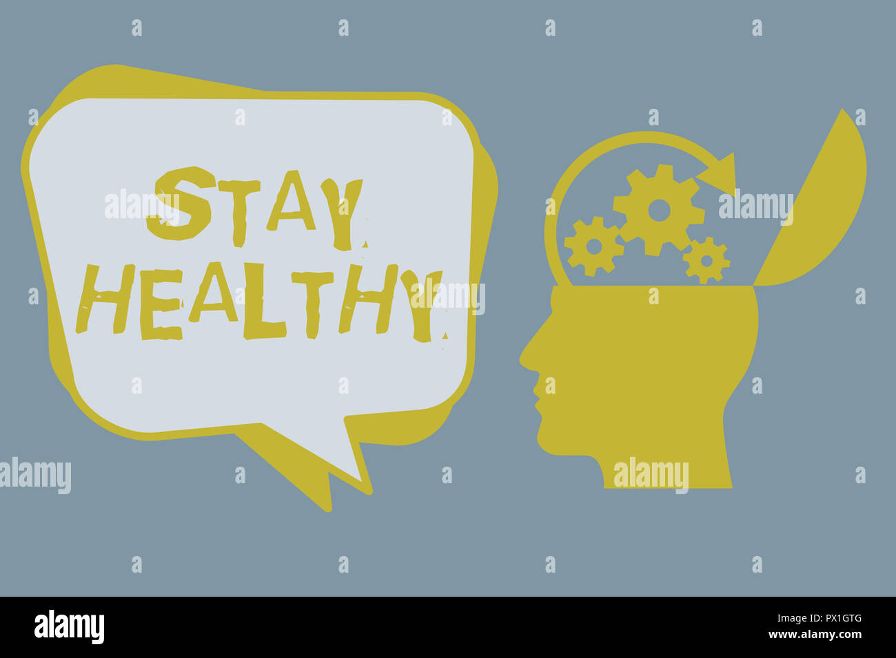 Handwriting text Stay Healthy. Concept meaning Keep balanced diet ...