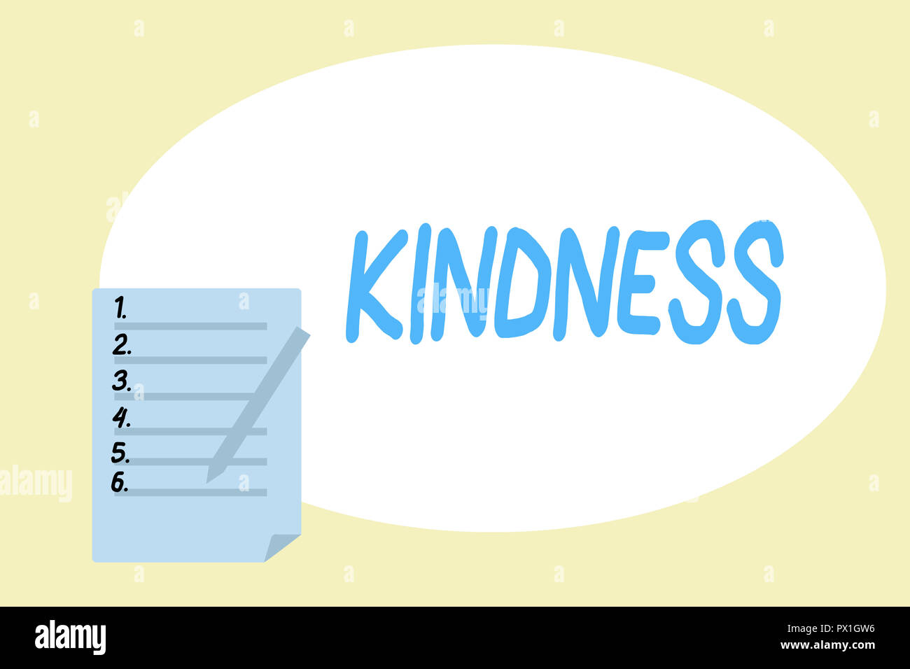 Handwriting text writing Kindness. Concept meaning quality of being ...