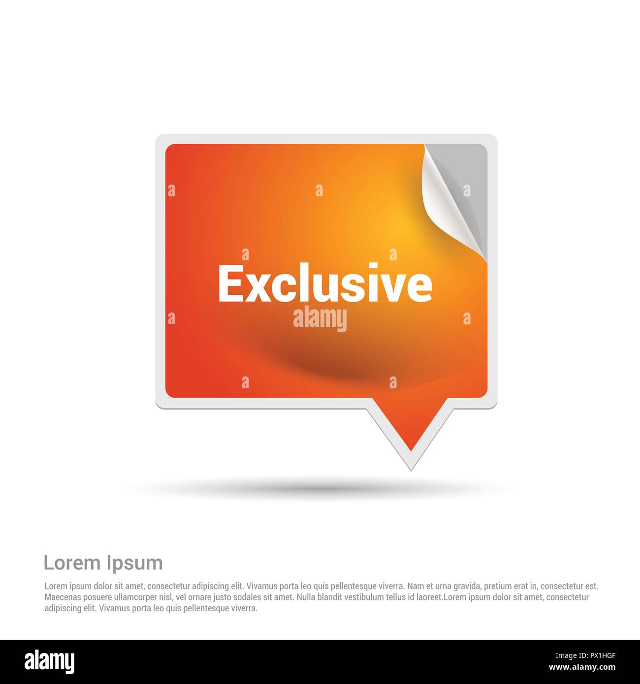 Chat bubble design with exclusive typographic design vector Stock ...