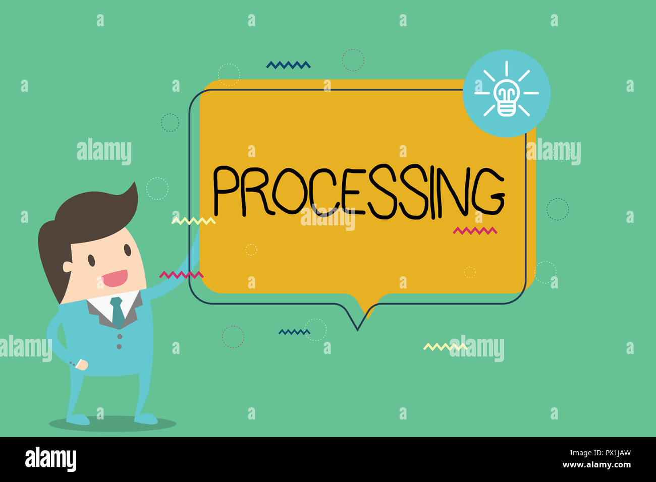 Writing note showing Processing. Business photo showcasing Series of ...