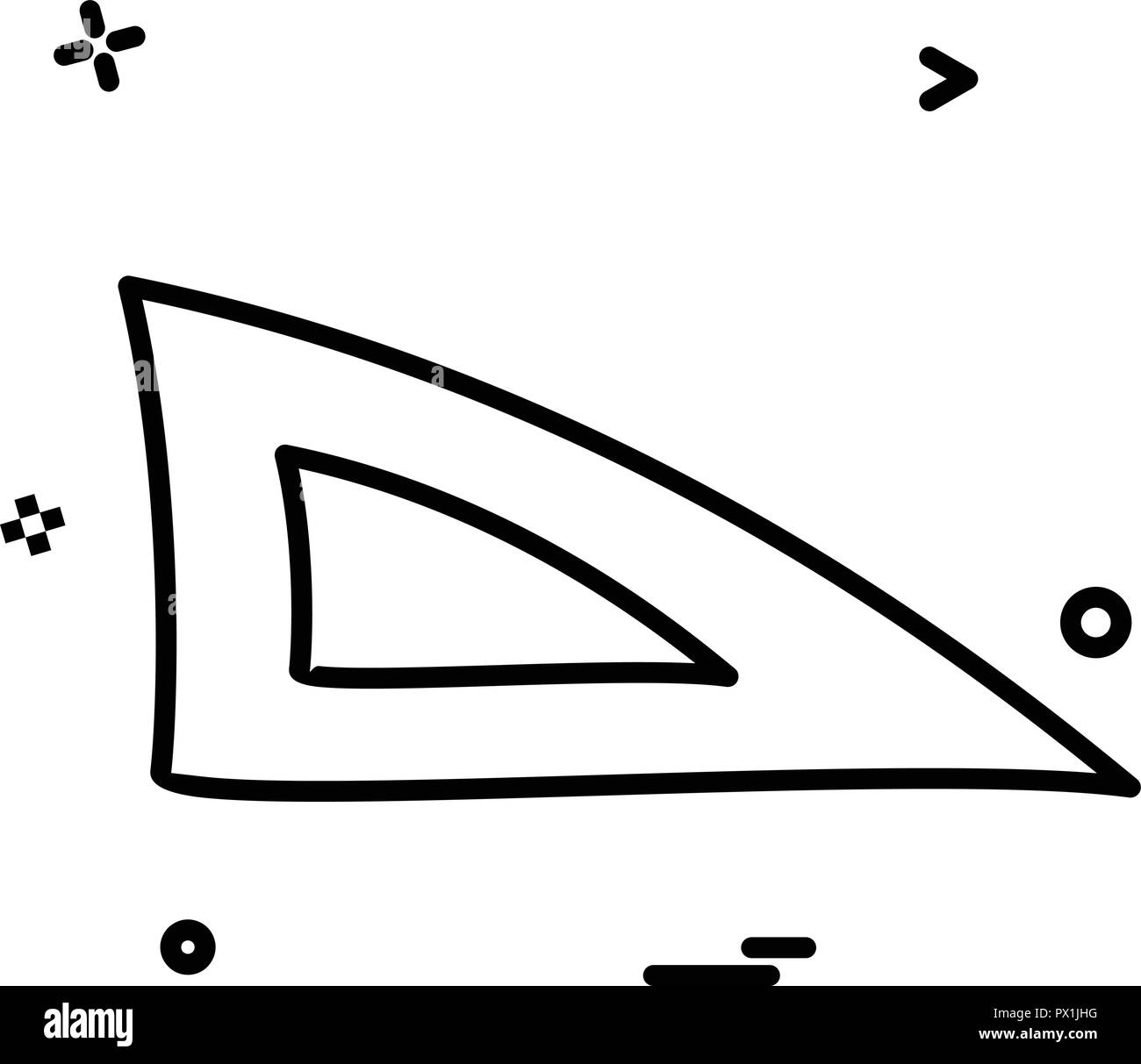 Triangle ruler measuring school Black and White Stock Photos & Images ...