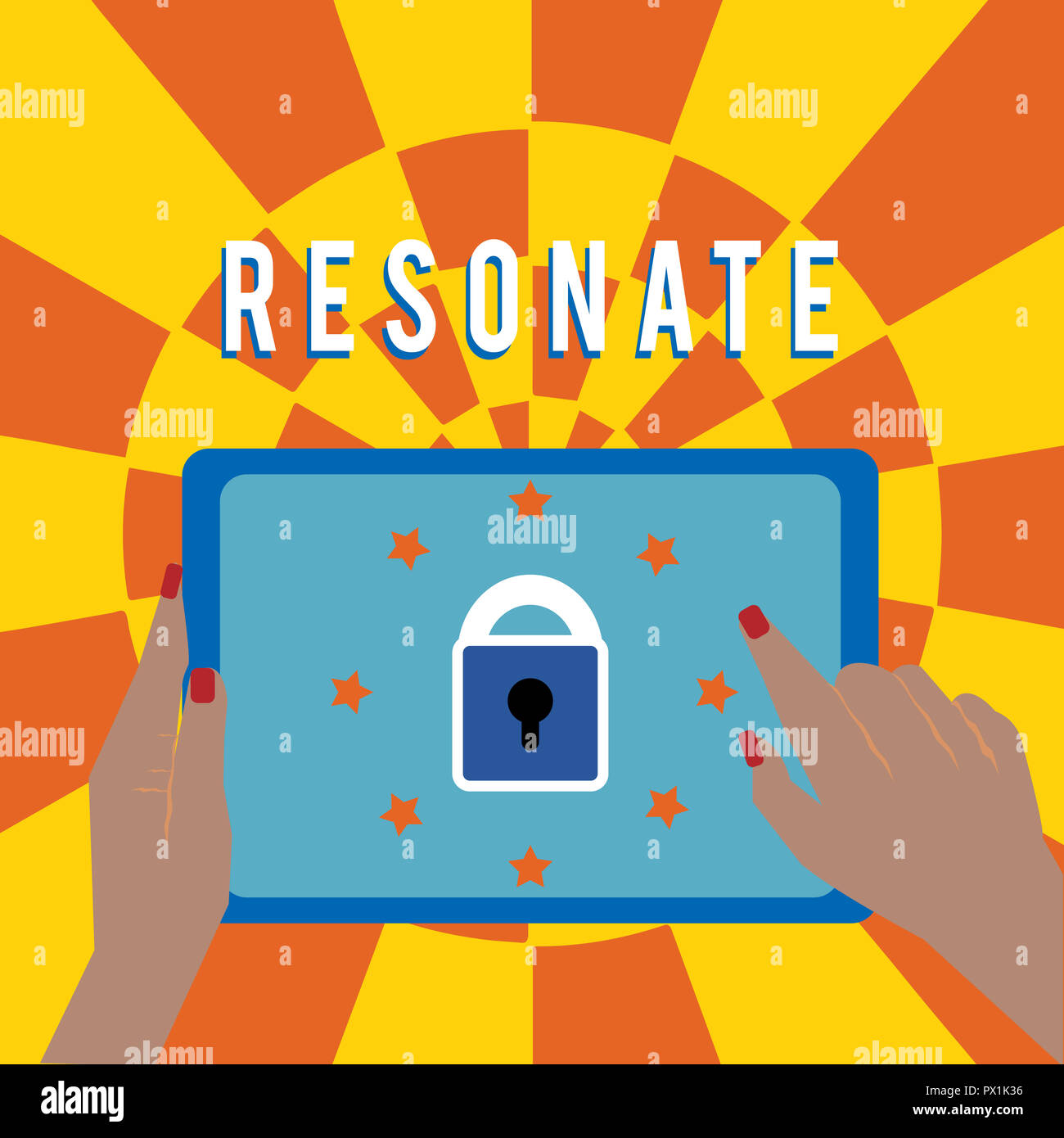 Handwriting text Resonate. Concept meaning produce or be filled with ...