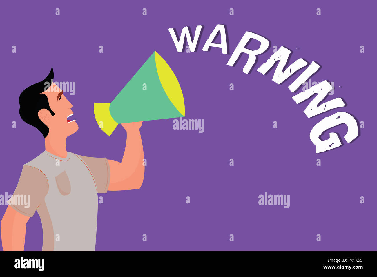 Text sign showing Warning. Conceptual photo Advice Sign for possible ...