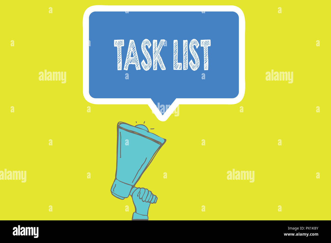 Handwriting text writing Task List. Concept meaning Planification ...