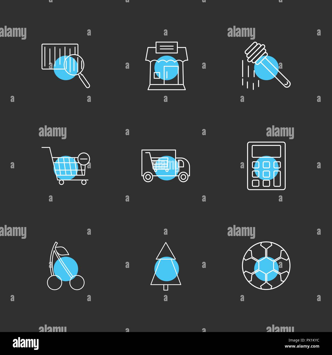barcode reader , truck , calculator , tree , honey , cherry ,fruits ...