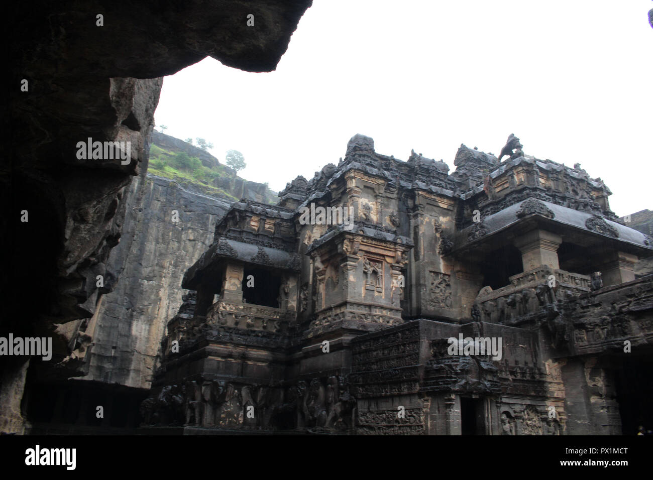 The wonder of Kailasa of Ellora caves, the rock-cut monolithic temple ...