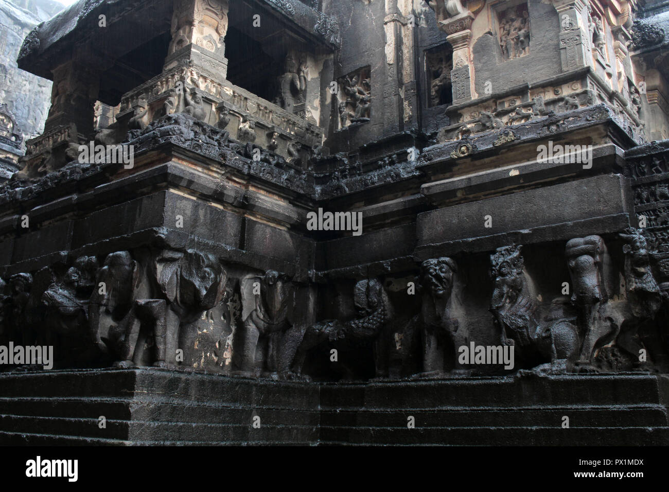 The wonder of Kailasa of Ellora caves, the rock-cut monolithic temple ...