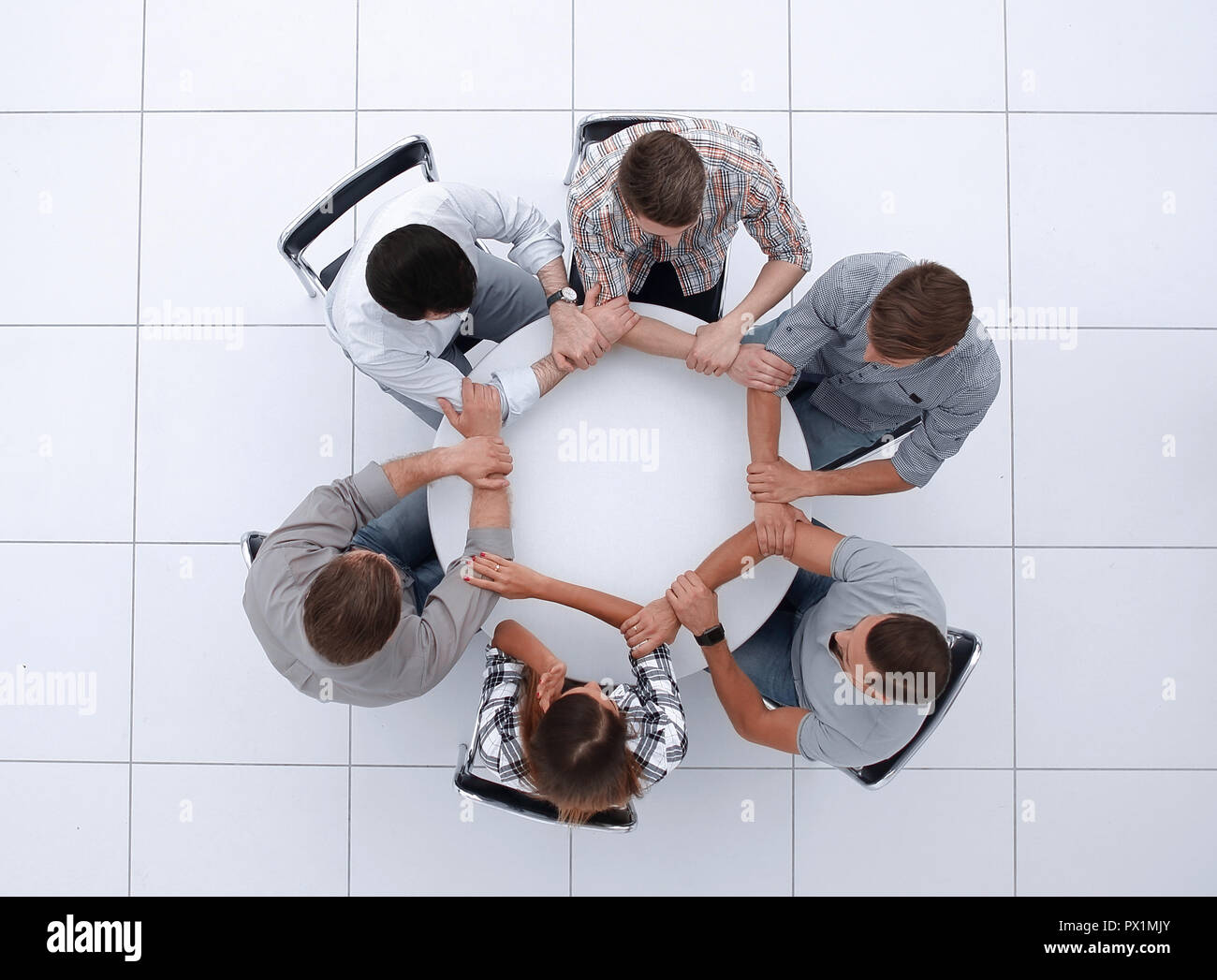 top view.creative team showing their unity Stock Photo - Alamy