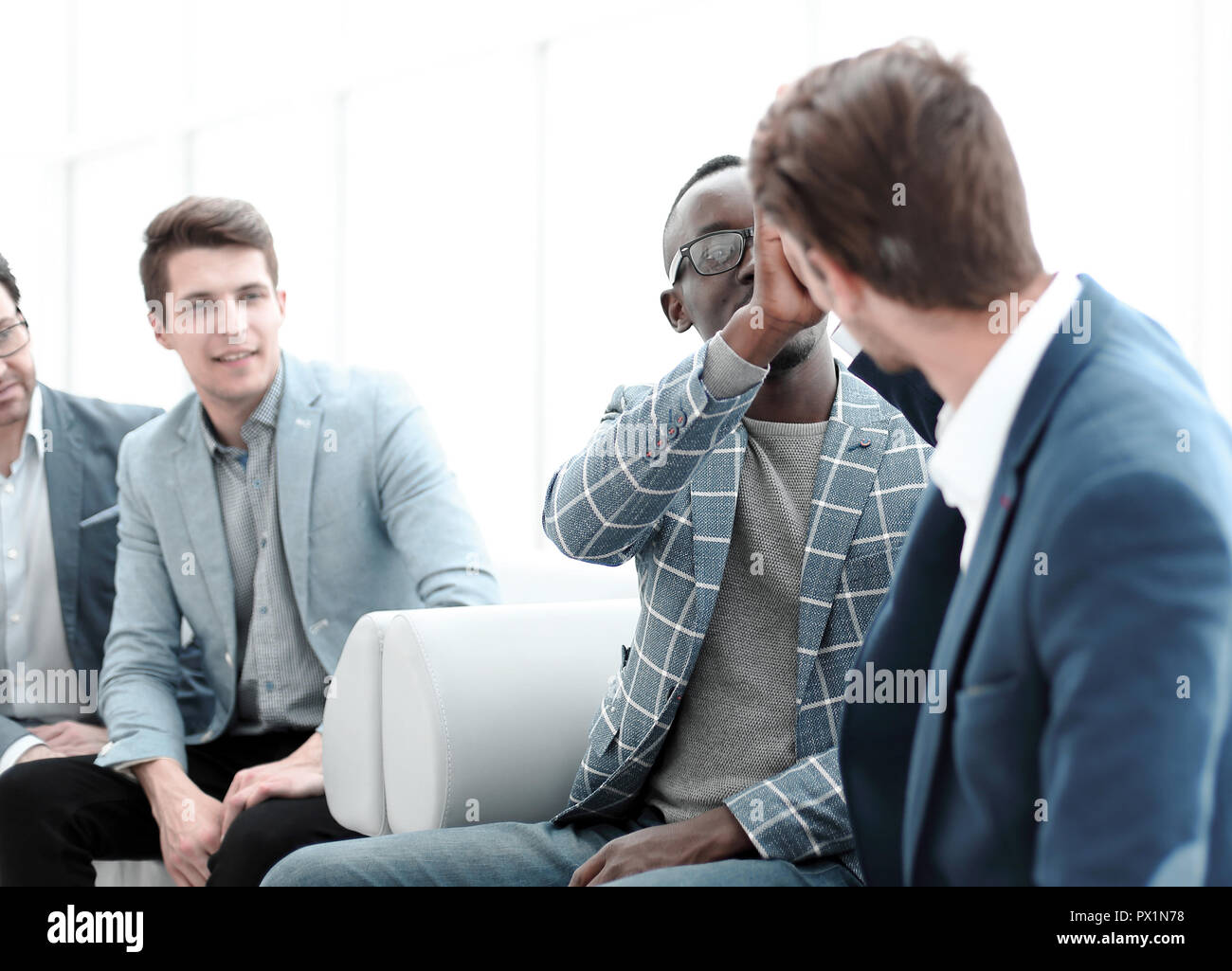 business colleagues giving each other a high five Stock Photo - Alamy