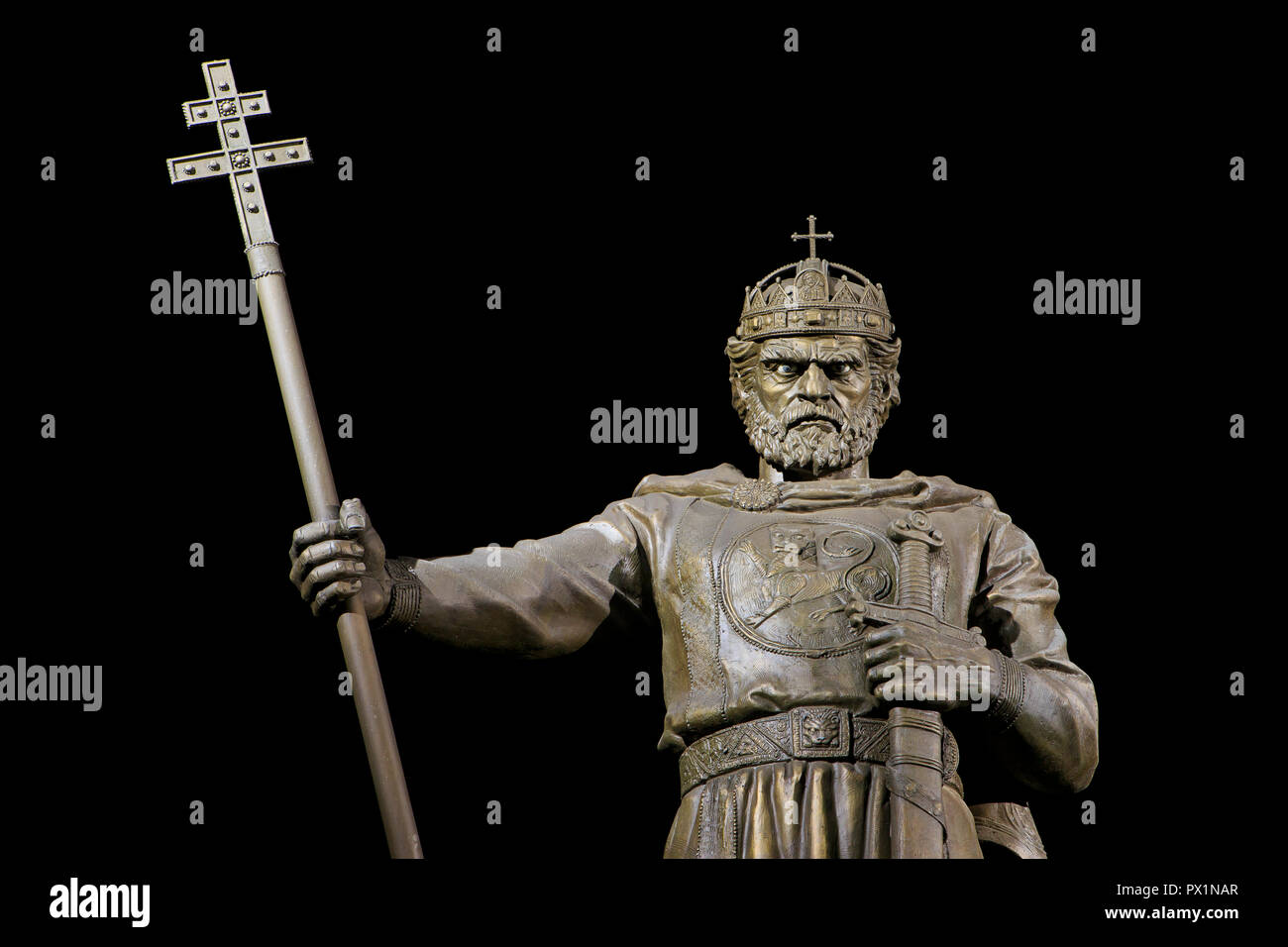 Statue of Emperor Samuel of Bulgaria (reign 997-1014) in Sofia ...