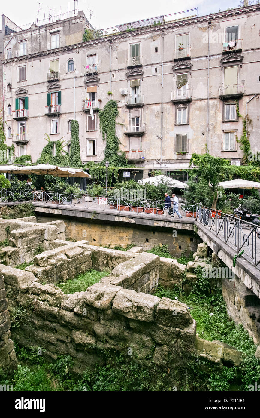 The former western walls of the Ancient Greek city of Neapolis exposed ...