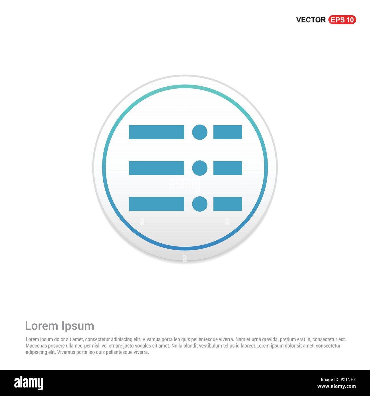 menu icon - white circle button Stock Vector Image & Art - Alamy