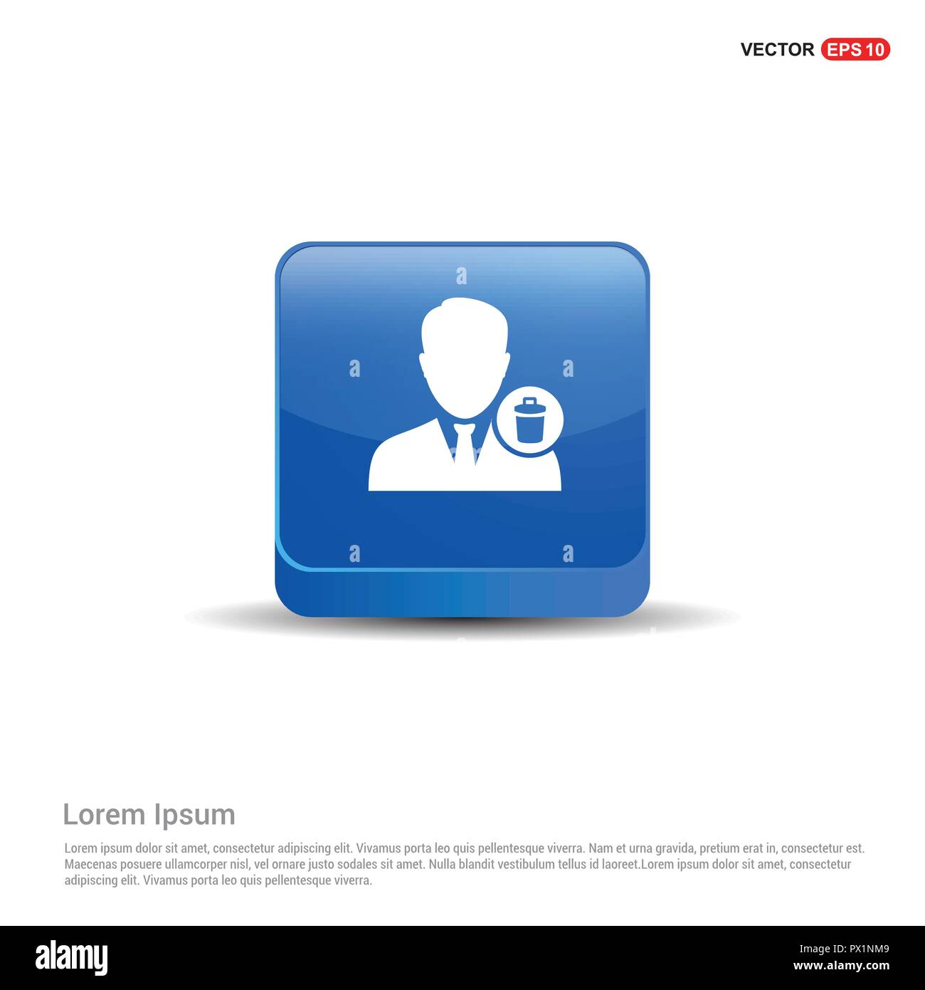 Delete user icon. - 3d Blue Button Stock Vector Image & Art - Alamy