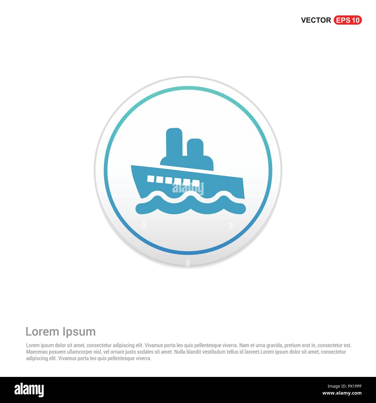 Ship icon - white circle button Stock Vector Image & Art - Alamy