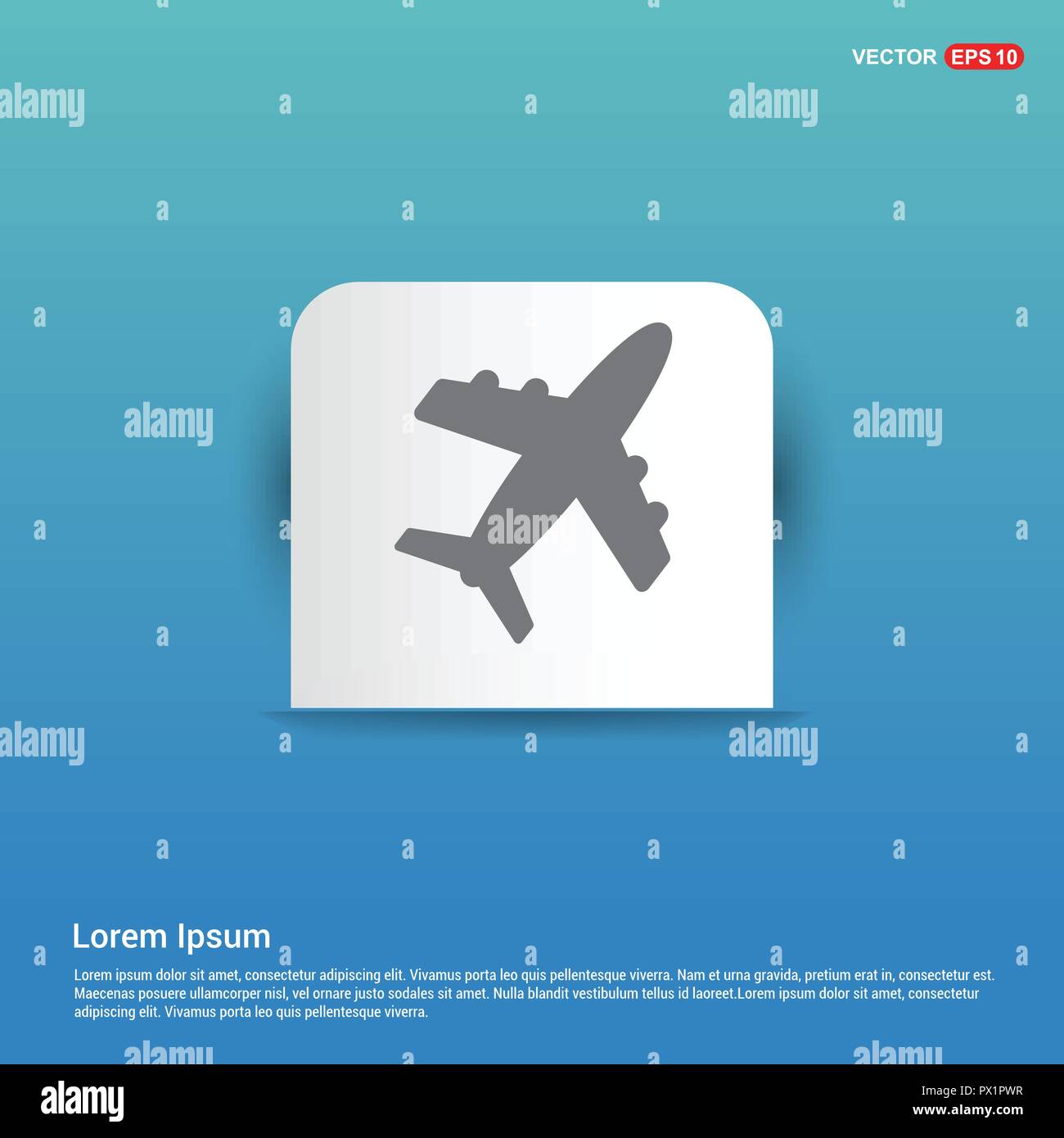 Airplane icon - Blue Sticker button Stock Vector Image & Art - Alamy