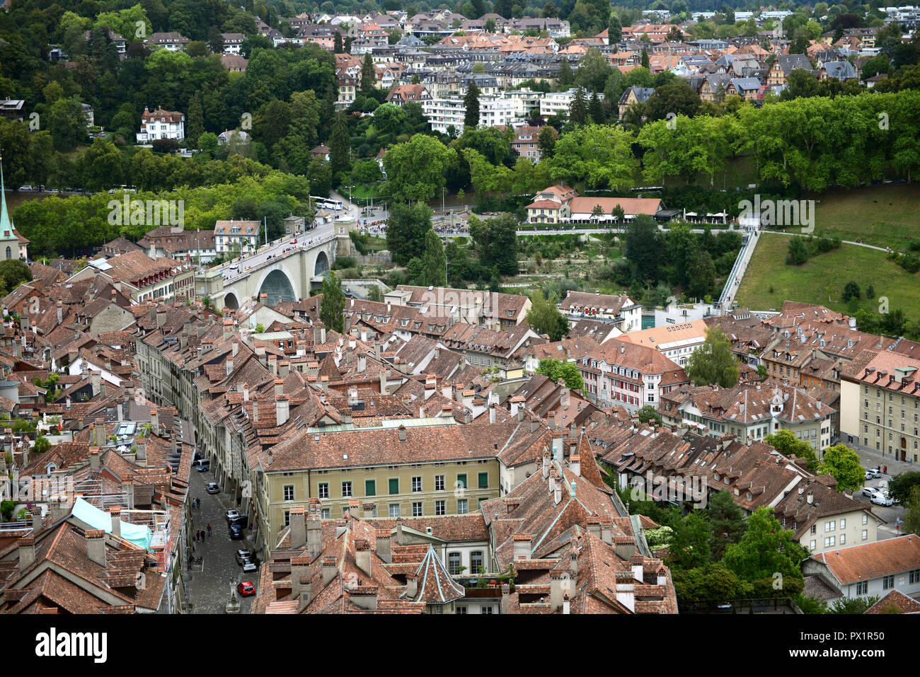 Bern aerial view from the cathedral top Stock Photo - Alamy