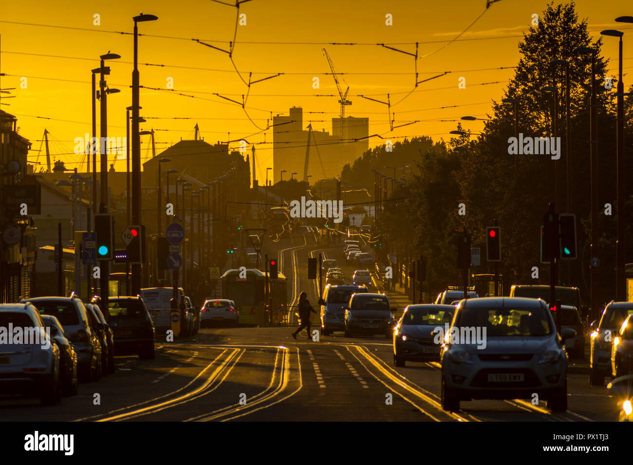 Tower blocks in Manchester city centre seen from Manchester Road ...