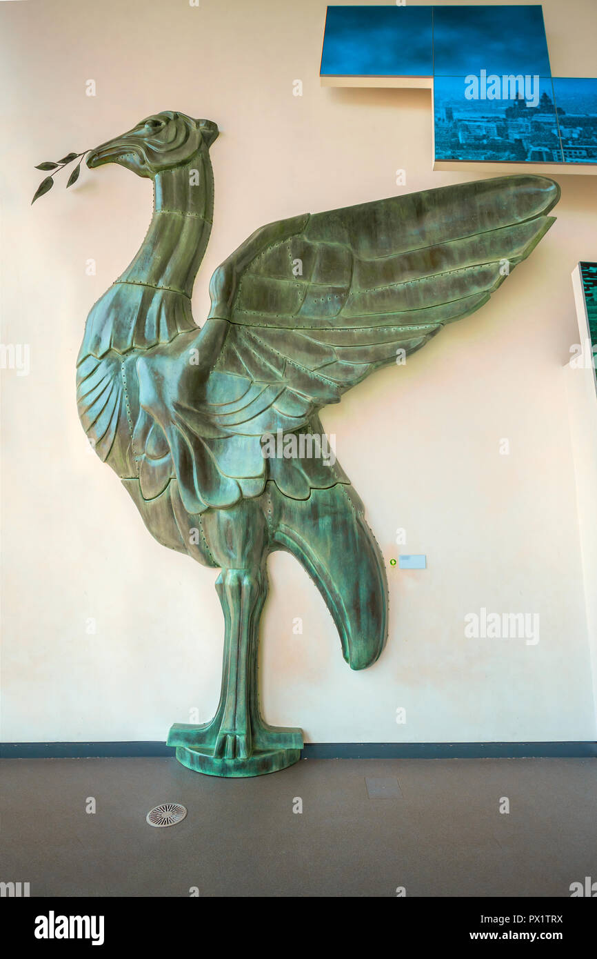 Liver bird, the most important symbol of Liverpool displayed in Museum ...