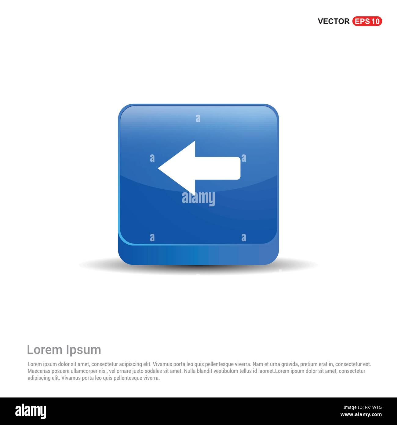 Back Icon - 3d Blue Button Stock Vector Image & Art - Alamy
