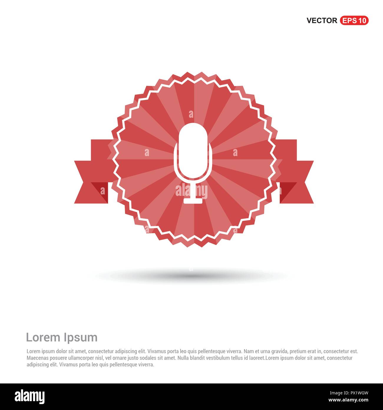 Microphone Icon - Red Ribbon banner Stock Vector Image & Art - Alamy