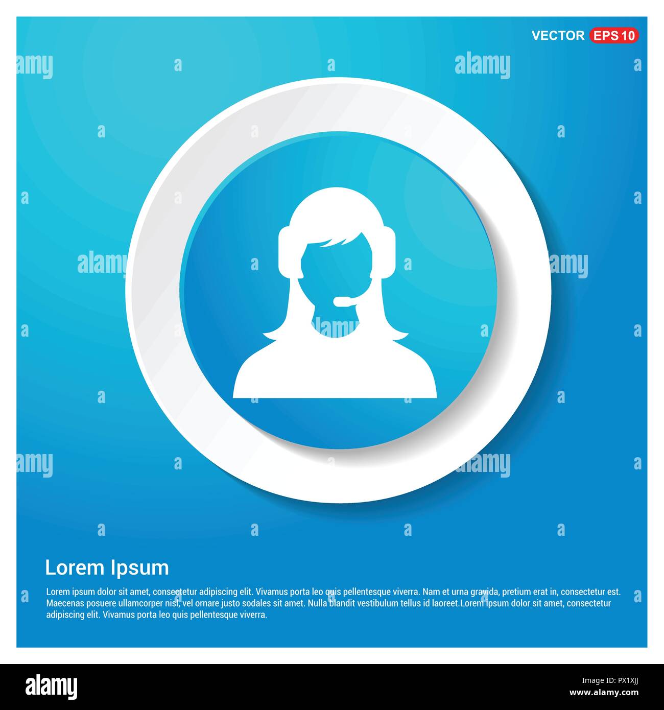 Call user icon Abstract Blue Web Sticker Button - Free vector icon ...