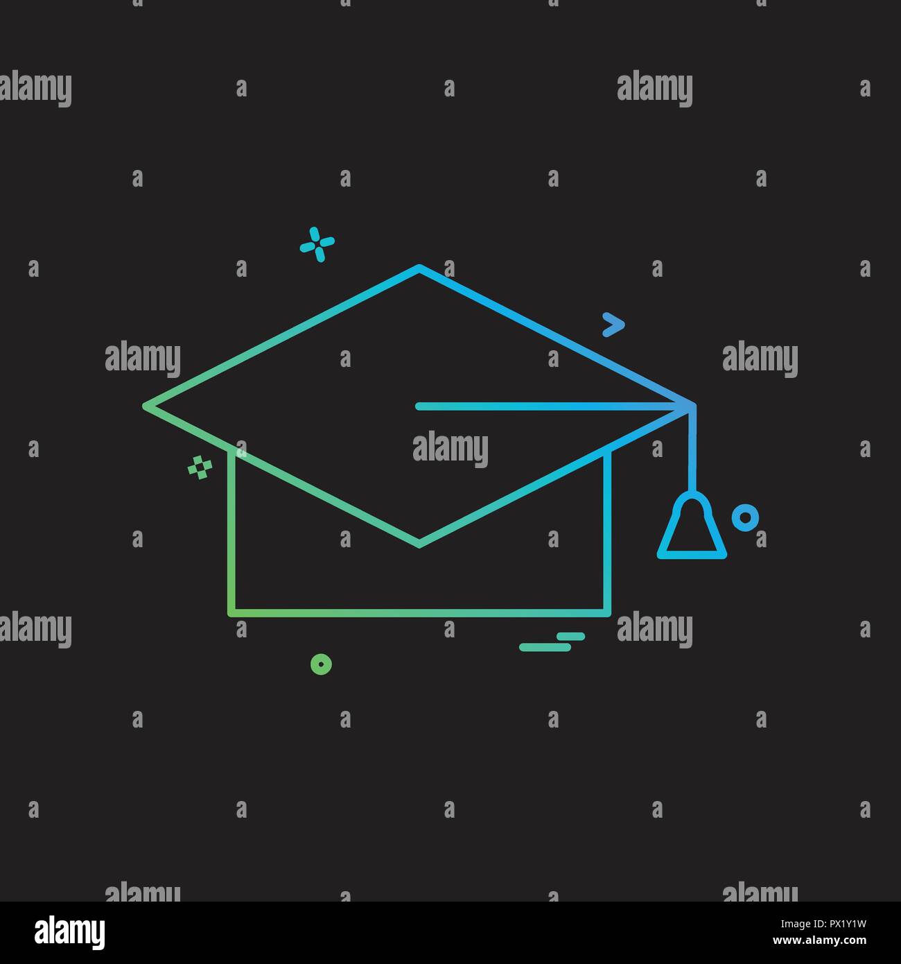 Convocation cap icon design vector Stock Vector Image & Art - Alamy