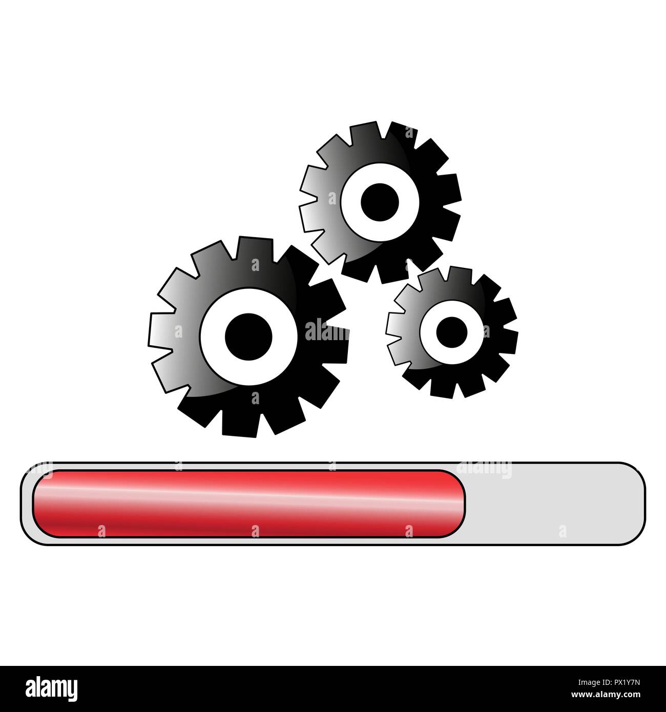 Icon Processing bar with gears - Vector Stock Vector Image & Art - Alamy