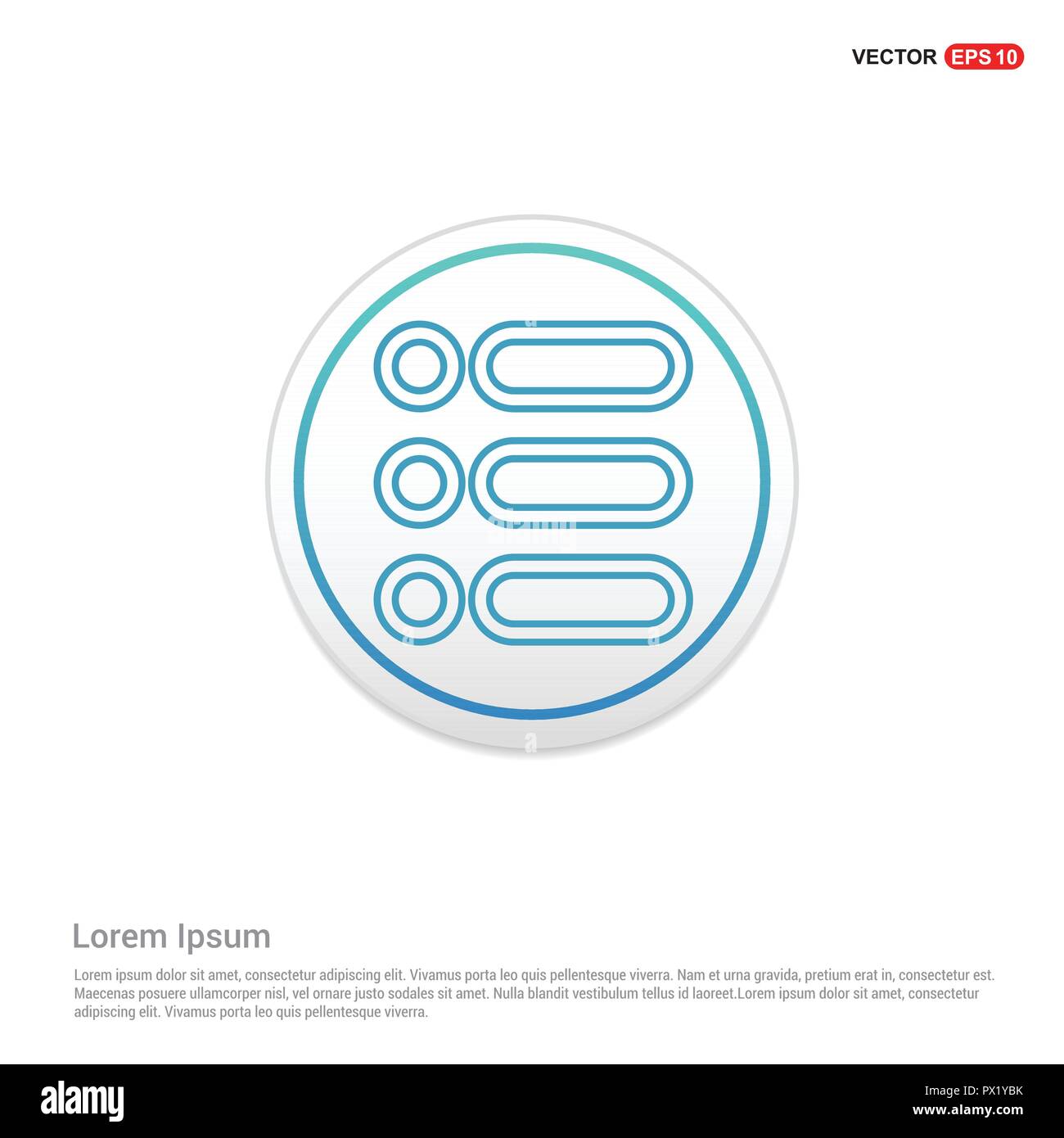 menu icon - white circle button Stock Vector Image & Art - Alamy