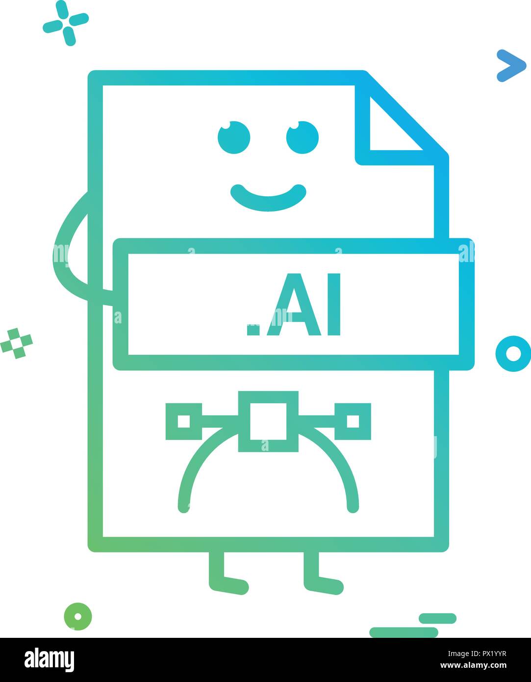 Computer Ai File Format Type Icon Vector Design Stock Vector Image