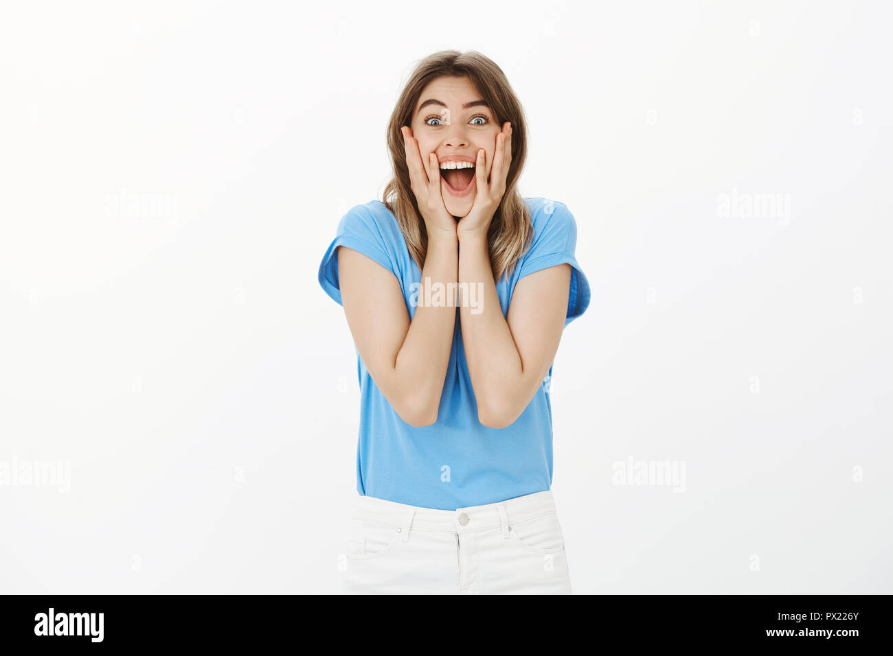 Excited female music fan hi-res stock photography and images - Alamy