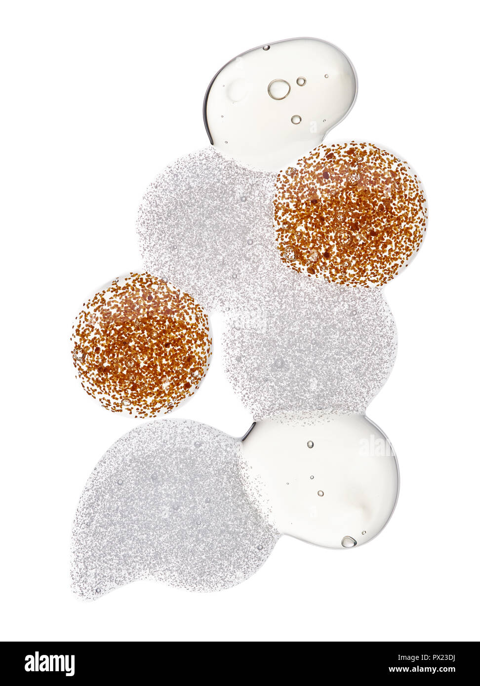 Transparent smear of cosmetic products isolated on white background ...