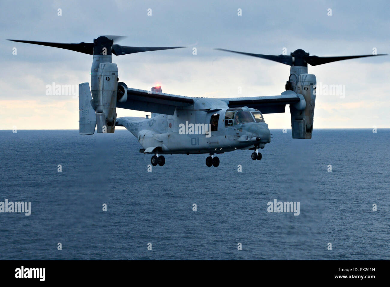 EAST CHINA SEA (Oct. 16, 2018) An MV-22 Osprey assigned to the "Flying ...