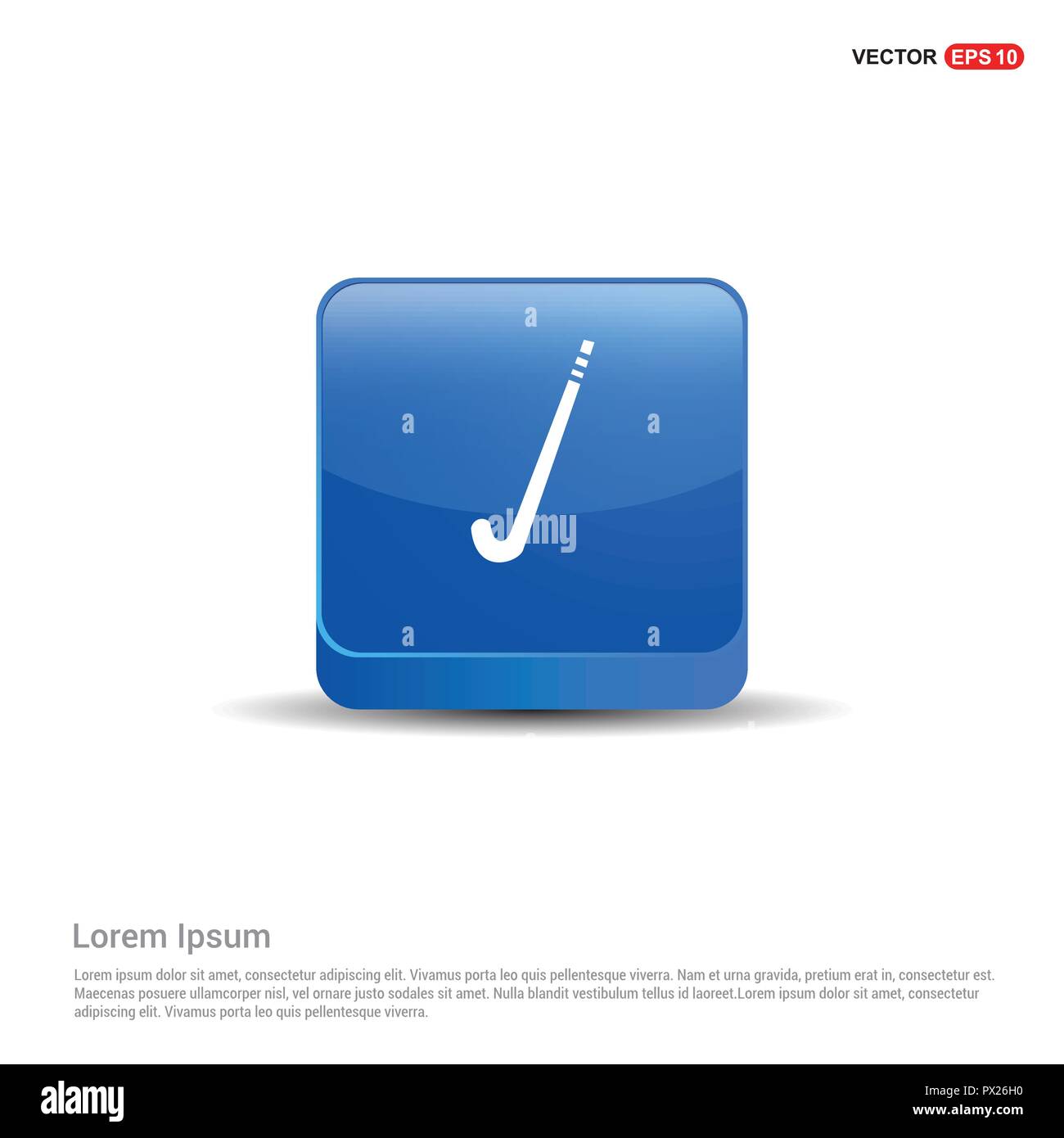 Hockey Icon - 3d Blue Button Stock Vector Image & Art - Alamy