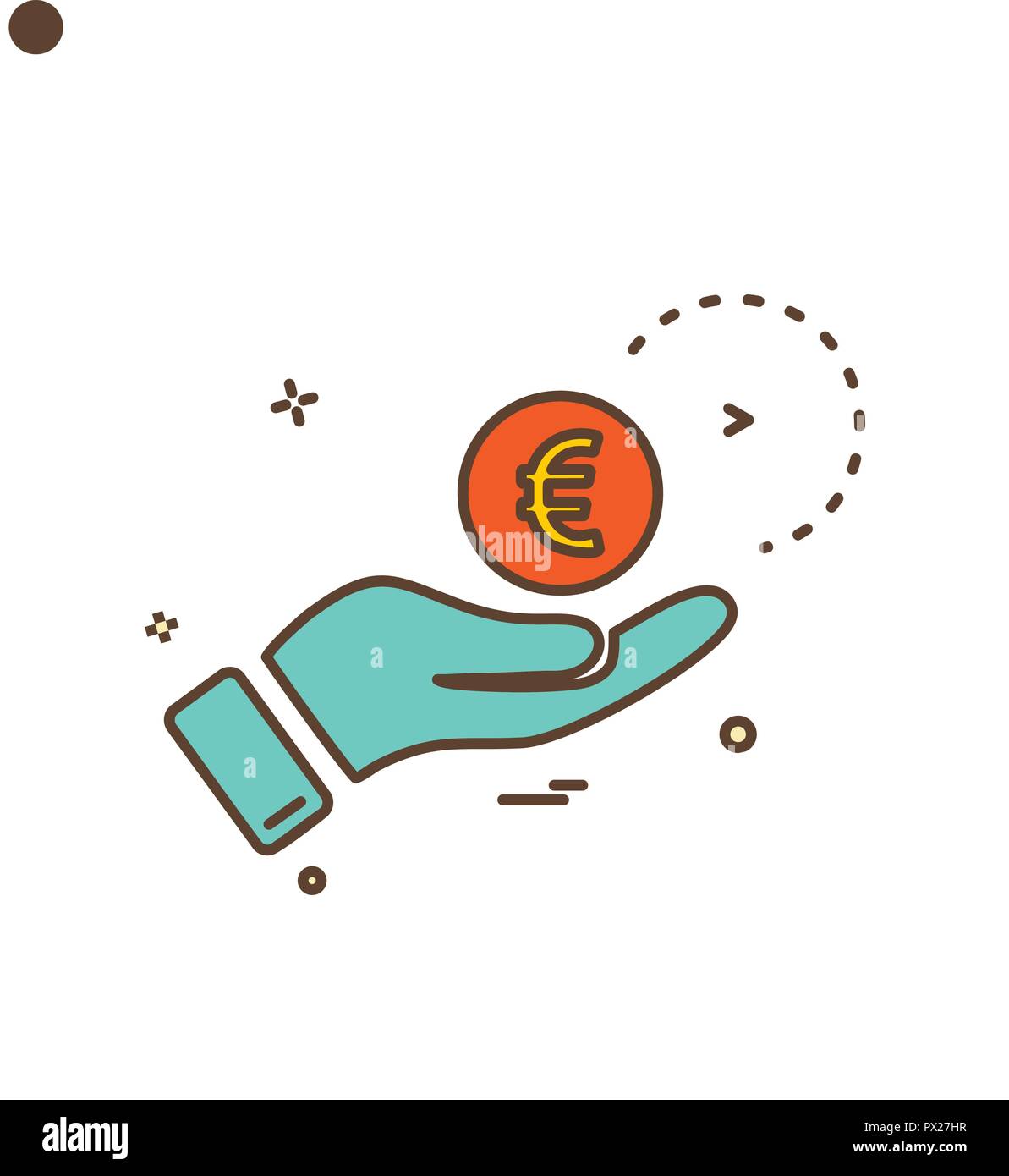 Coin euro currency drawing hand Stock Vector Images - Alamy